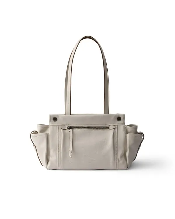 Prada Medium Leather Tote Bag - Neutral