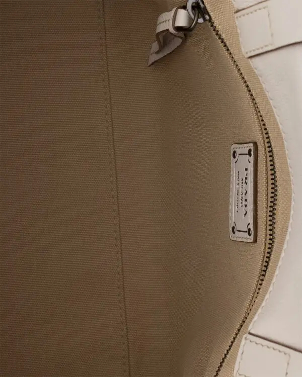 Prada Medium Leather Tote Bag - Neutral