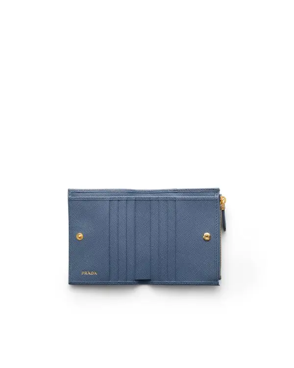 Prada Small Saffiano Leather Wallet - Blue