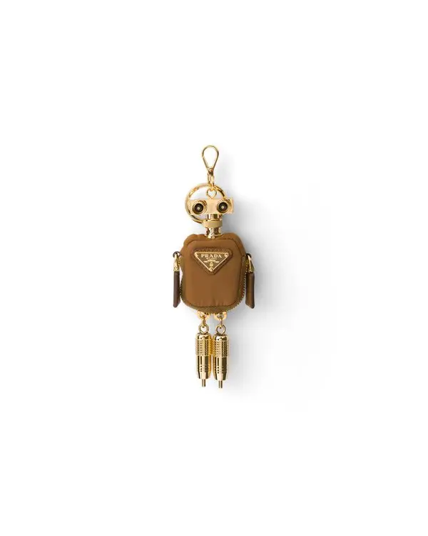 Prada Robot Re-nylon Keychain Charm - Brown