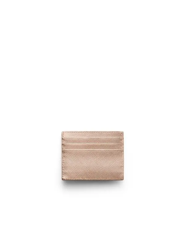 Prada Saffiano Leather Card Holder - Pink