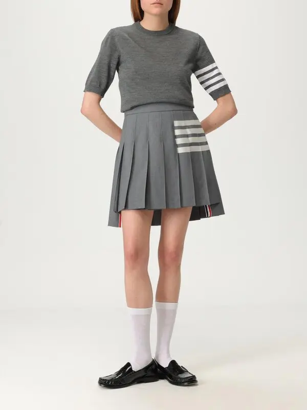 Thom Browne Pleated Wool Mini Skirt