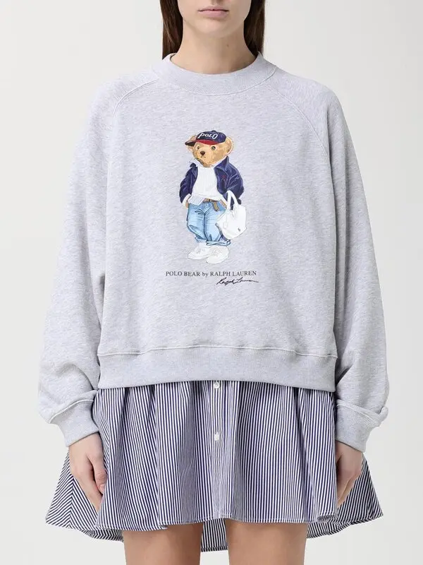 Polo Ralph Lauren Cotton Crewneck Sweatshirt With Graphic Print - Grey