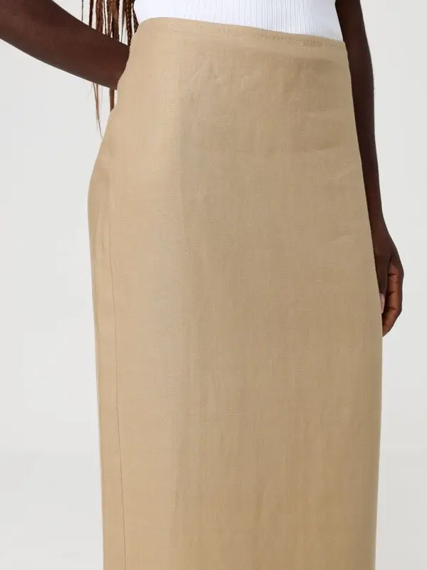 Max Mara Linen Midi Skirt - Beige