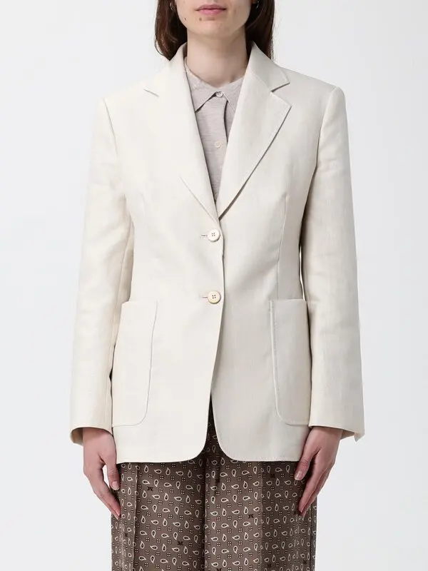 Max Mara Classic Notched Lapel Jacket - Natural