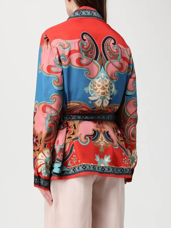 Etro Silk Shirt With Paisley Print And Belt