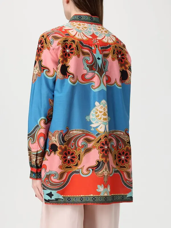 Etro Printed Cotton And Silk Long Sleeve Shirt