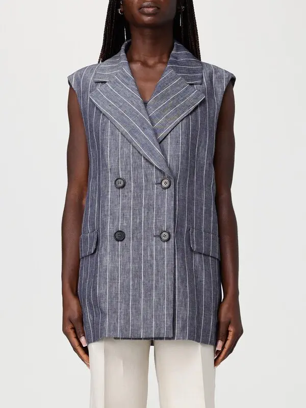 Max Mara Ballò Pinstriped Linen Vest