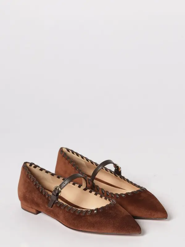 GIANVITO ROSSI Suede Mary Jane Ballerina Flats