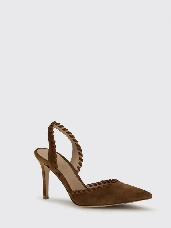 GIANVITO ROSSI Suede Mary Jane Ballerina Flats