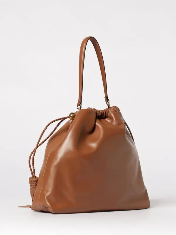 Etro Kalispera Large Leather Shoulder Bag With Tassels - Brown