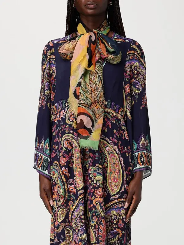 Etro Modal Blend Scarf With Floral Motif