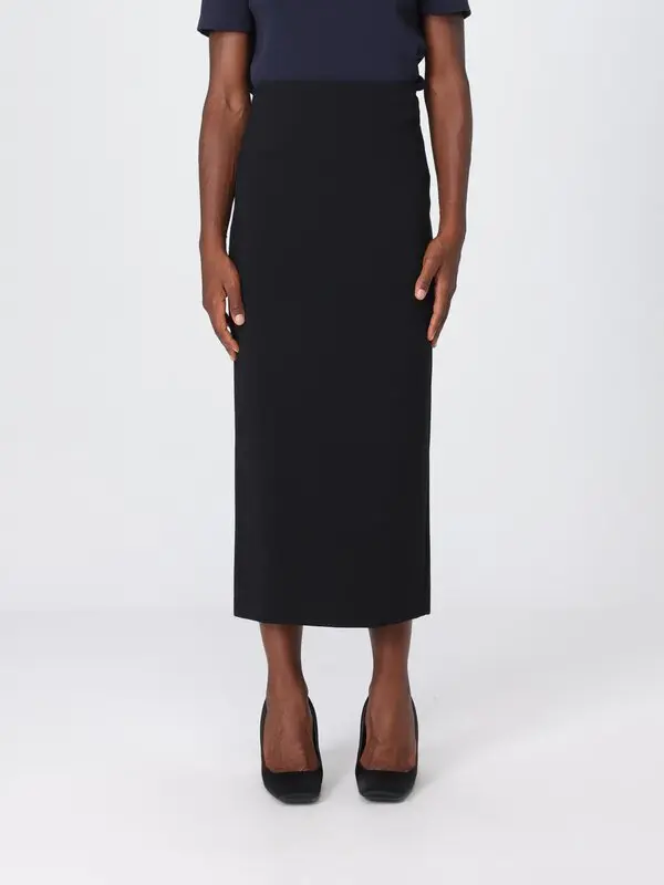 Max Mara Elasticated Jersey Midi Skirt - Black