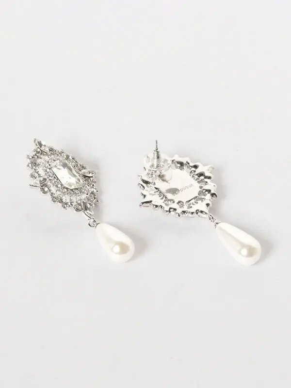 SELF-PORTRAIT Embellished Drop Earrings With Crystal And Pearl Detail