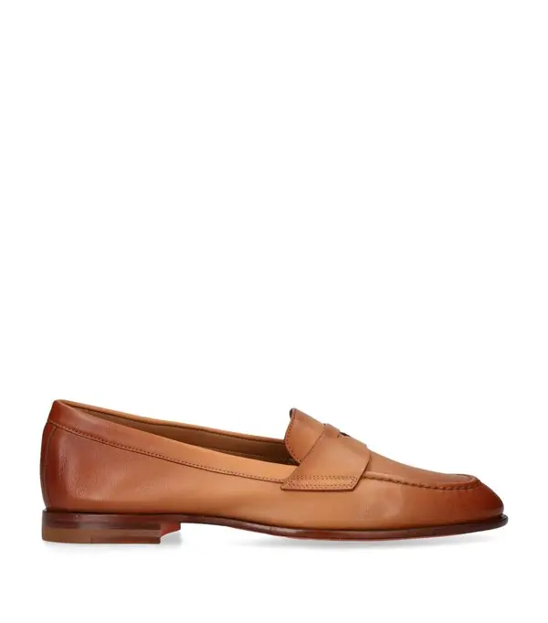 Santoni Leather Famed Loafers