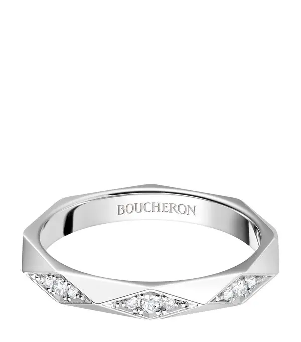 Boucheron Platinum And Diamond Facette Band - Silver