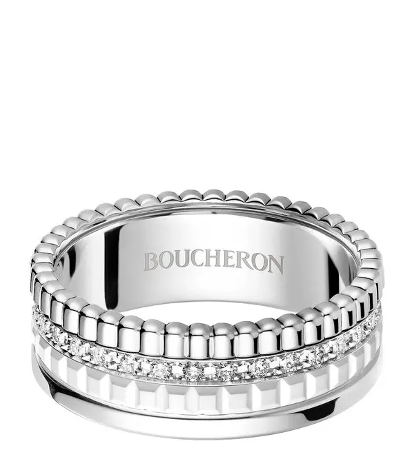 Boucheron Gold And Diamond Quatre Double Edition Ring - White
