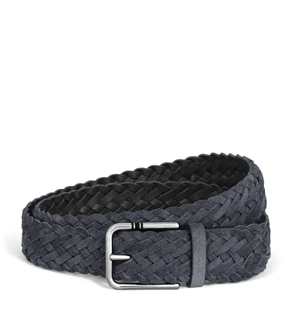Montblanc Suede Woven Belt - Blue