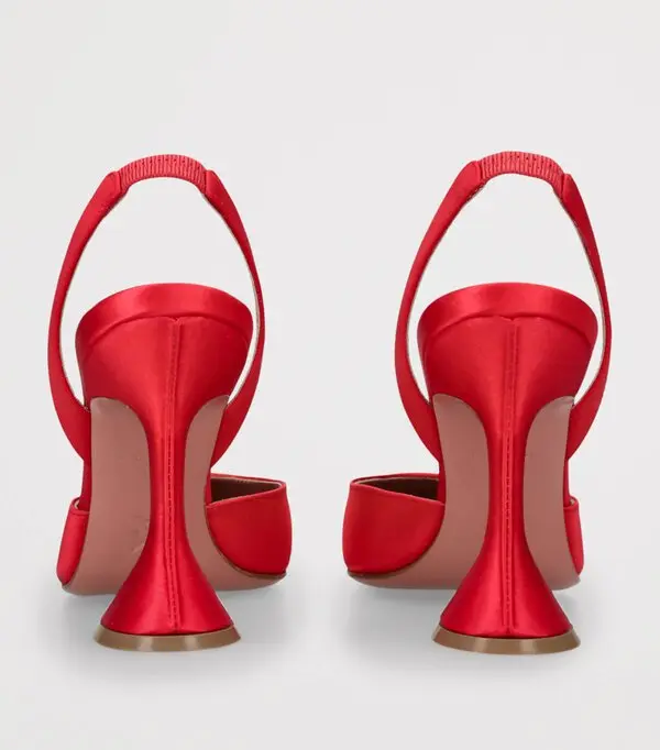 Amina Muaddi Holli Slingback Pumps - Red