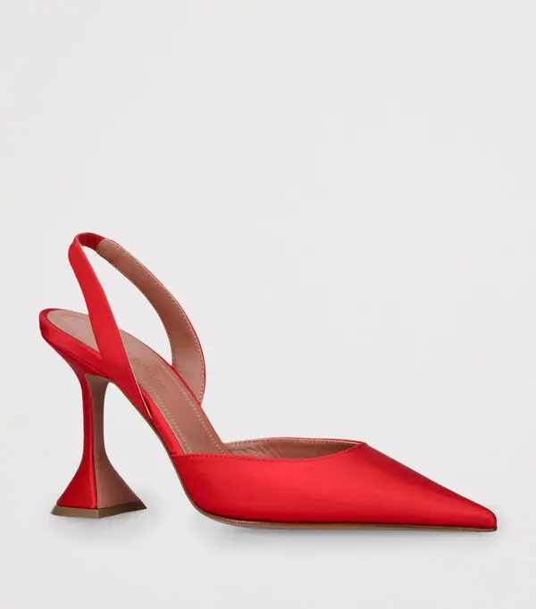 Amina Muaddi Holli Slingback Pumps - Red