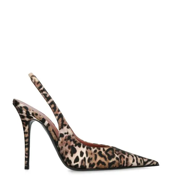 Amina Muaddi Anok Slingback Heels - Brown