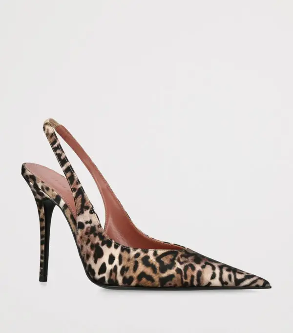 Amina Muaddi Anok Slingback Heels - Brown
