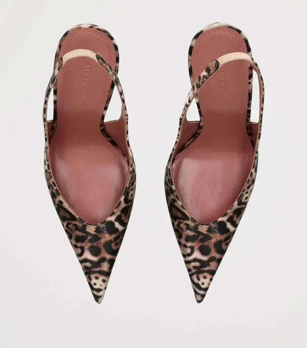 Amina Muaddi Anok Slingback Heels - Brown