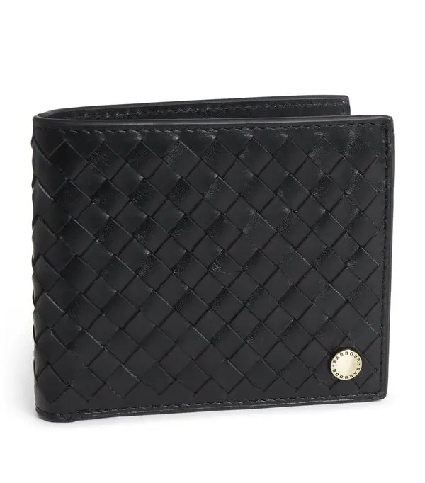 Barbour Leather Woven Farne Wallet - Black