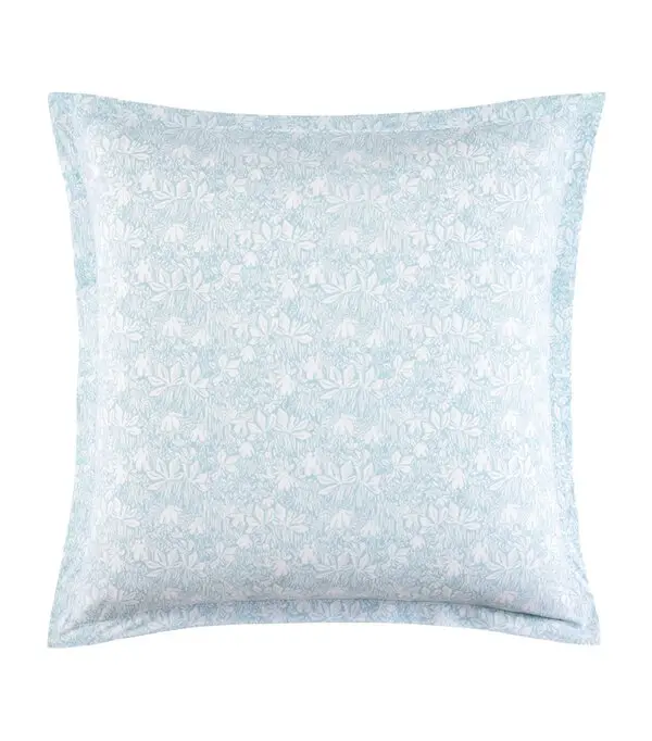YVES DELORME Capri Aqua Square Oxford Pillowcase - Blue