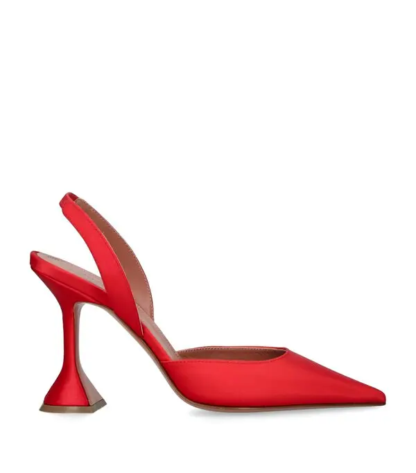 Amina Muaddi Holli Slingback 95 Pumps - Red