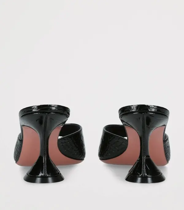 Amina Muaddi Lupita 70 Croc-embossed Leather Mules