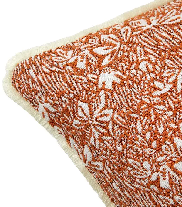 YVES DELORME Eze Square Cushion Cover - Orange