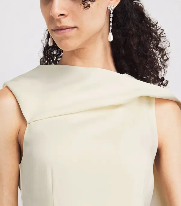 Roland Mouret Satin Crepe Sash Midi Dress