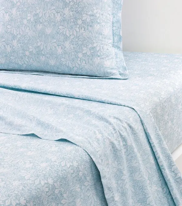 YVES DELORME Capri Aqua Flat Sheet - Blue