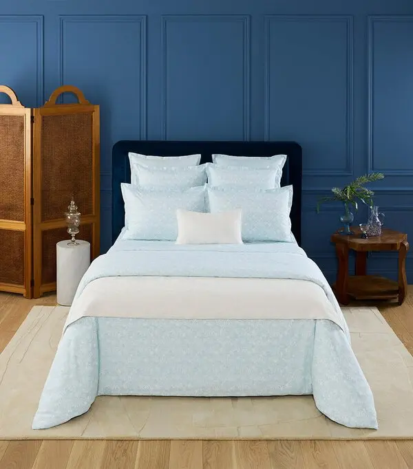 YVES DELORME Capri Aqua Super King Flat Sheet - Blue