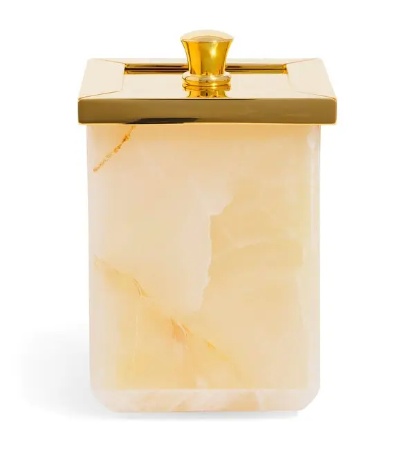 ZODIAC Onyx Cotton Wool Jar - Gold