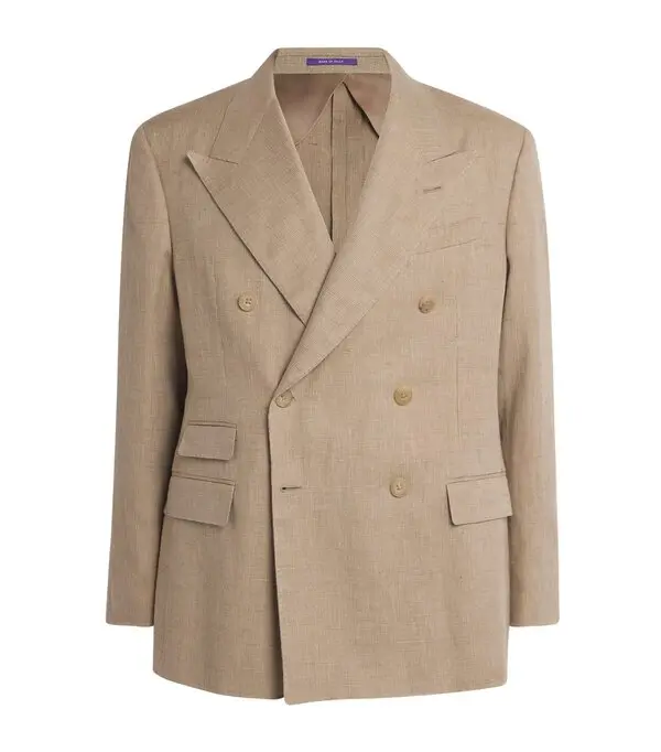 Ralph Lauren Purple Label Linen-cotton-silk Double-breasted Blazer