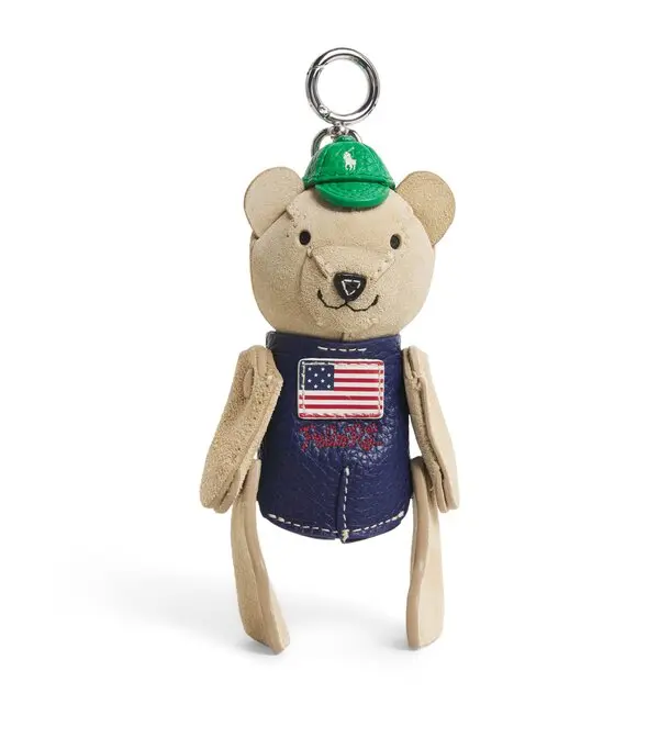 Polo Ralph Lauren Leather Polo Bear Bag Charm - Blue