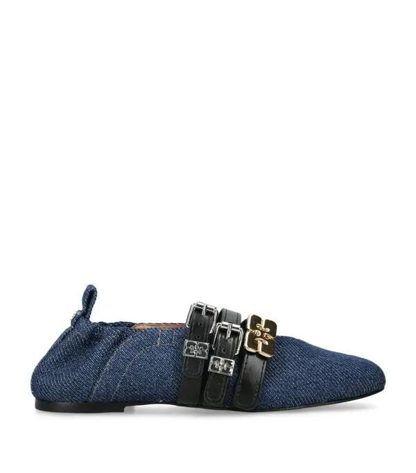 GANNI Denim Ballerina Flats