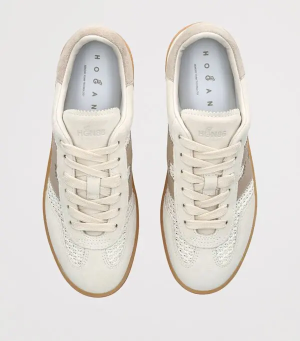 Hogan Suede Panelled Sneakers - White