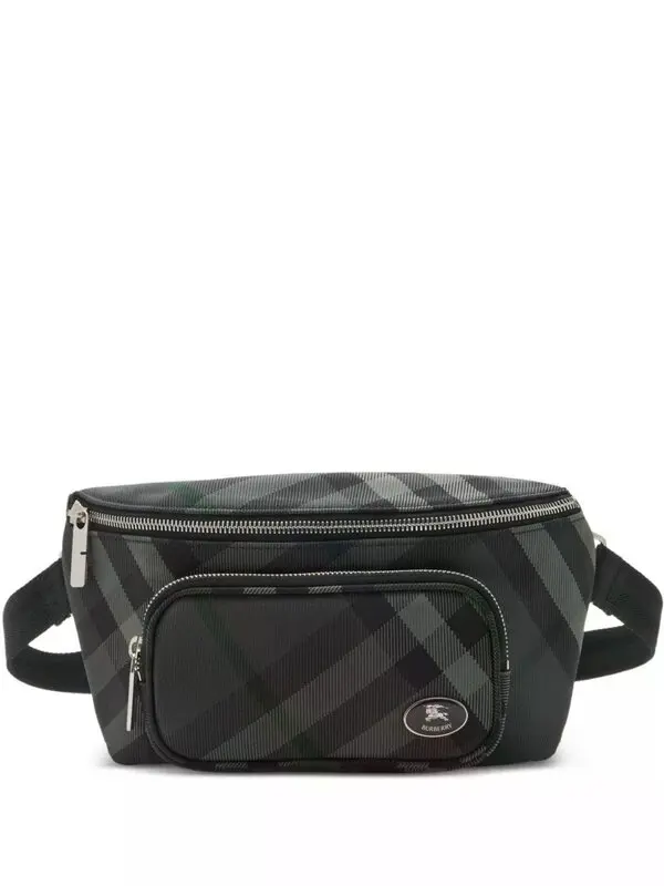 Burberry Checked Belt Bag - Grey