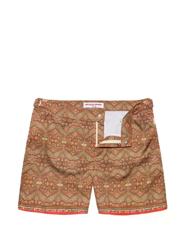 Orlebar Brown Bulldog Paisley Beachwear - Orange