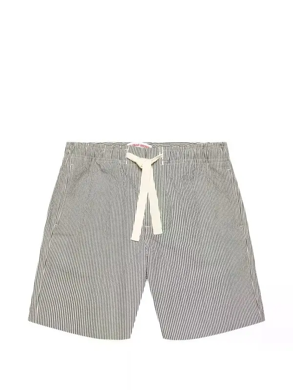 Orlebar Brown Alex Striped Seersucker Shorts - Grey