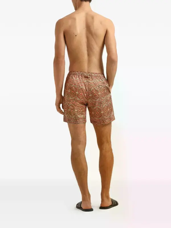 Orlebar Brown Bulldog Printed Swim Shorts - Orange
