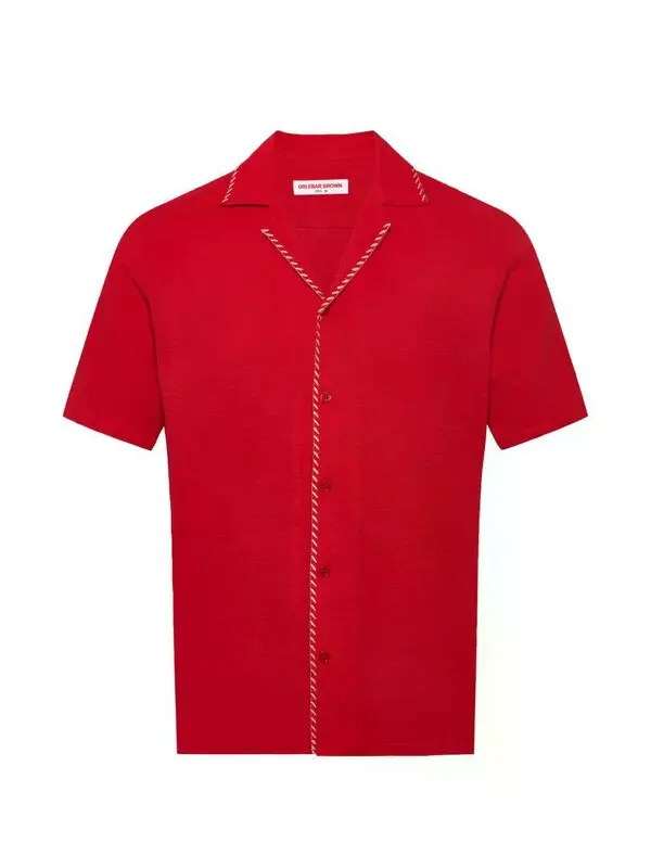 Orlebar Brown Maitan Edge Stitch Shirt - Red