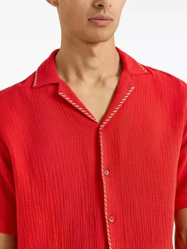 Orlebar Brown Maitan Edge Stitch Shirt - Red