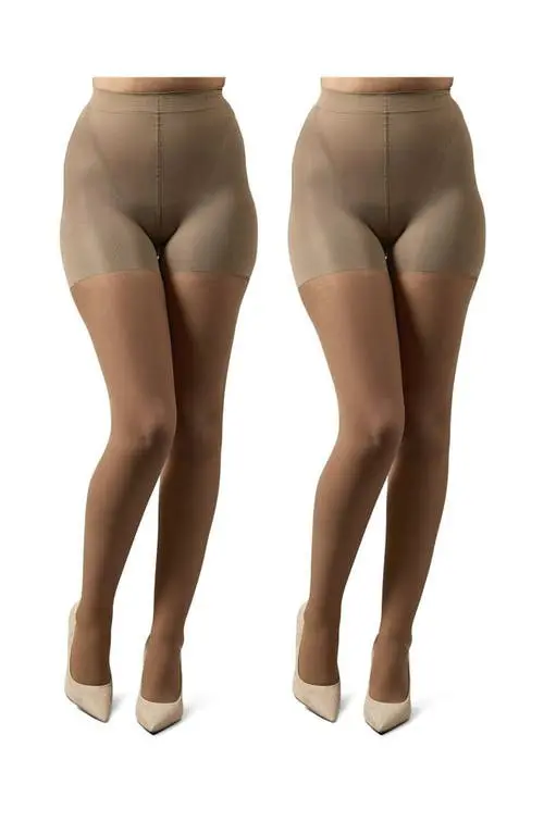MEMOI 2-pack Body Smoother Shaper Tights - Honey