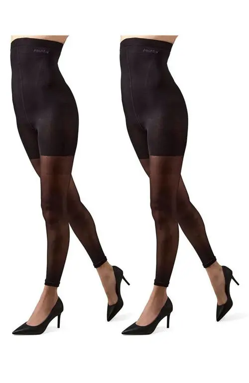 MEMOI 2-pack High Waist Super Footless Shaper Tights - Black