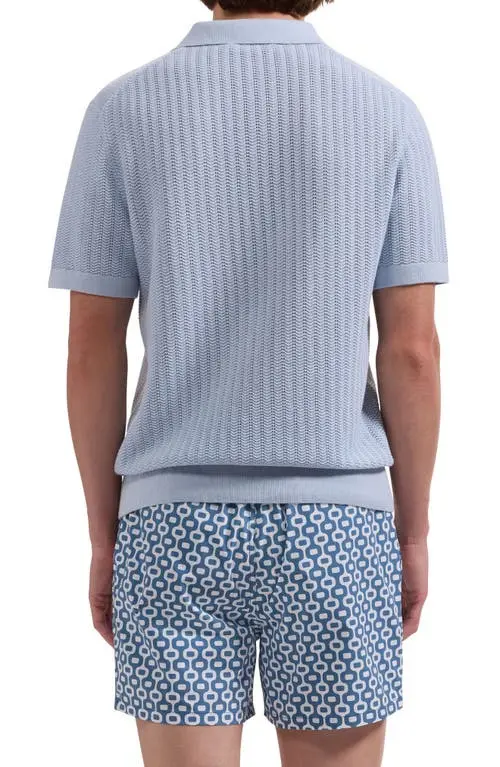 Bugatchi Cruz Print Swim Trunks - Peacock