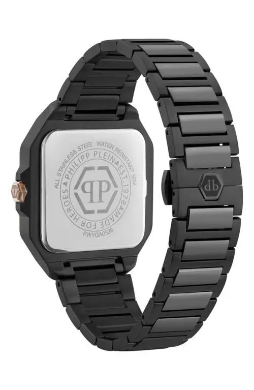 Philipp Plein Edge Two-tone Bracelet Watch - Ip Black